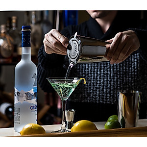 Professional Boston Cocktail Shaker Set | 4-Piece Bar Set | Stainless Steel 304 | 28oz/18oz Weighted Shaker Tins | Hawthorne Strainer | Double Sided Jigger | Recipe Booklet | Bartender Kit (Silver)