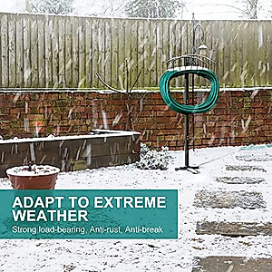 Garden Hose Holder - CreiYuan Water Hose Stand Freestanding Metal Hose Hanger, Detachable Heavy Duty Hose Storage Stand for Outdoor