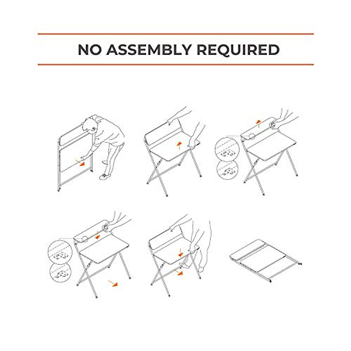 SOFSYS Modern Folding Desk for Small Space, Computer Gaming, Writing, Student and Home Office Organization, Industrial Metal Frame with Premium Desktop Surfaces, Oak/White