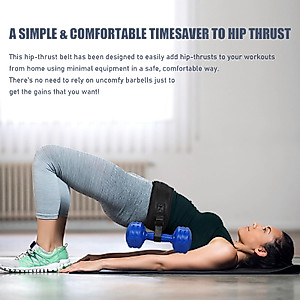 Gsbomzap Hip Thrust Belt for Dumbbells, Kettlebells, Plates, up to 50kg/110lbs, Exercise Booty Belt for Hip Thrusts, Glute Bridge, Lunges, Non-Slip Hip Belt Pad for Home Gym Butt Fitness Workout