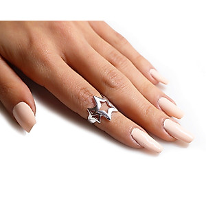 CloseoutWarehouse 925 Sterling Silver Stars of Hope Ring Size 12