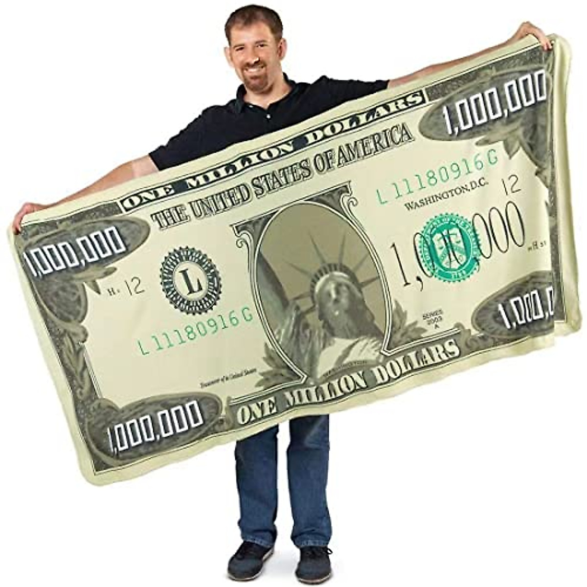Throw Blanket - Million Dollar Bill Super Soft Warm Plush Throw Blanket for Couch Lightweight Fluffy Bed Sofa Car Deck Chair(Million Dollar 71.25" x 35.25" x 0.13")