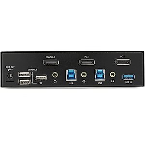 StarTech.com 2 Port DisplayPort KVM Switch - 4K 60Hz - Single Display - Dual Port UHD DP 1.2 USB KVM Switch with Integrated USB 3.0 Hub & Audio-Dell HP Apple Lenovo-TAA Compliant (SV231DPU34K), Black