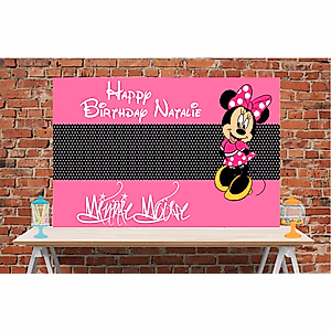 2x4 Minnie Mouse Vinyl Birthday Banner Next Day Shipping