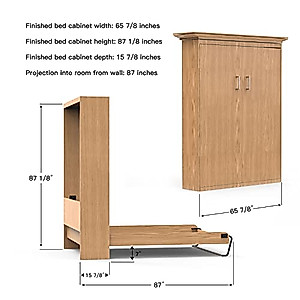 ROOMTEC Queen Murphy Bed Hardware Kit,Vertical,Alloy Steel, Black