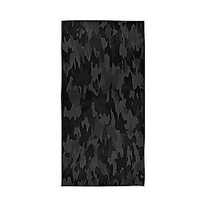Blueangle Camo Hand Towel Black Camouflage Towels Soft Highly Absorbent Towel Bath Decor for Bathroom Gym Spa, 30x15 inch