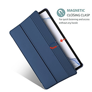 ProCase Cover for Galaxy Tab S8 Plus 2022/ Tab S7 FE 2021/ Tab S7 Plus 2020 12.4 inch Case, Protective Slim Case Folio Hard Back Smart Cover for 12.4” Galaxy Tab S8+ / S7 FE / S7+ -Navy
