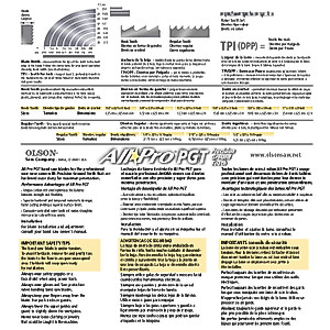 Olson Saw APG73805 3/8 by 0.025 by 105-Inch All Pro PGT Band 4 TPI Hook Saw Blade