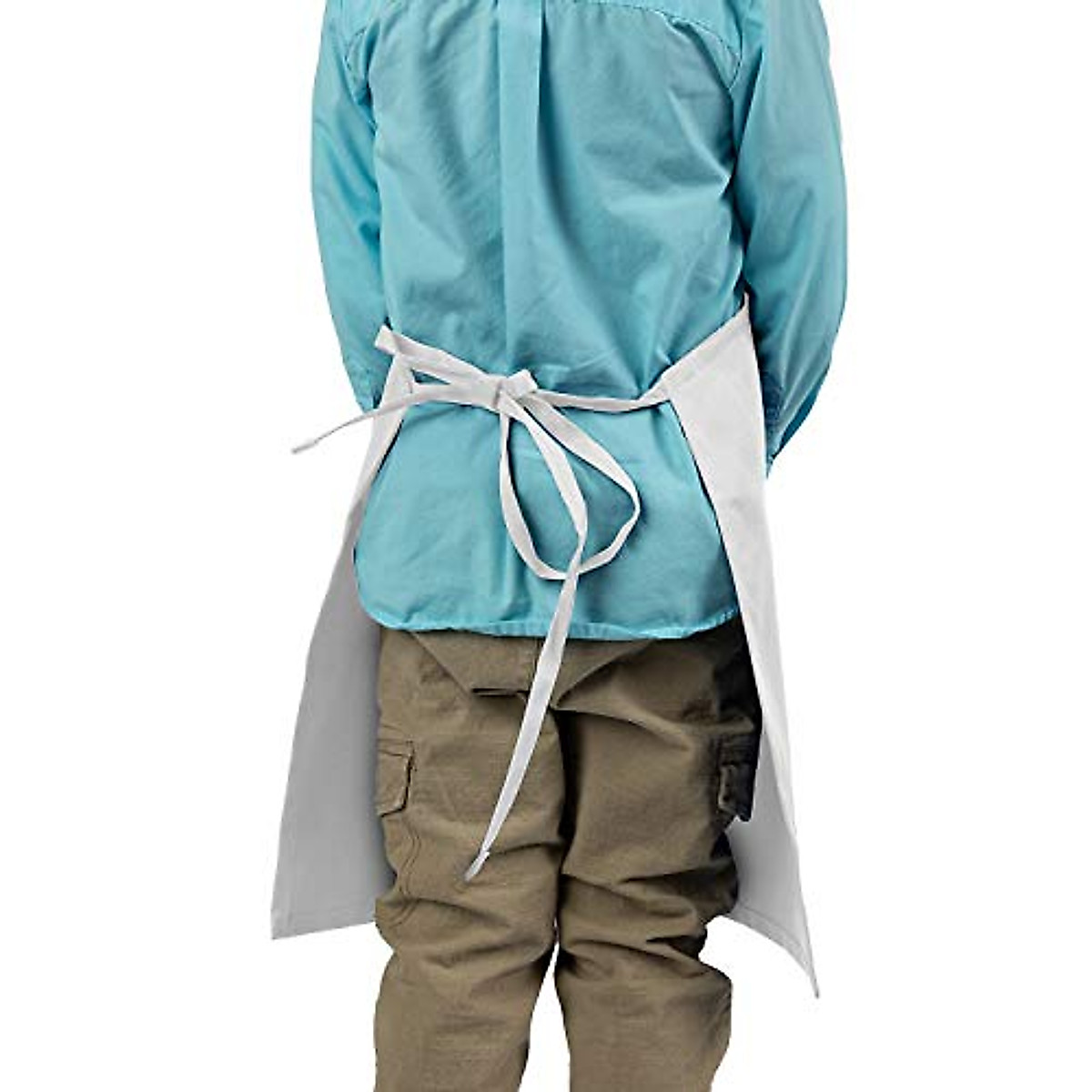 KNG Kids Cooking Apron for Girls and Boys – Small, White