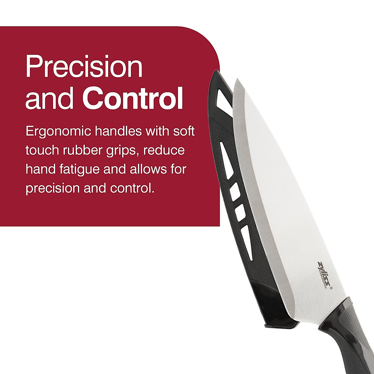 Zyliss 6 Piece Knife Value Set - Gifts for Cooks - Culinary Chef Gift - Kitchen Knife Set with Sheath Covers - Chef's, Santoku, Utility, Serrated Paring, Paring & Peeling Knives - Stainless Steel