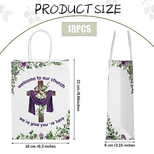 18 Pcs First Communion Gifts for Boys and Girls Large Gift Bags Baptism Gift Wrap Bags Religious Party Favor Gift for Baby Shower Christ Church Religious Christening Events
