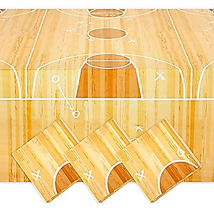 BLUE PANDA Basketball Table Cover, Sports Birthday Party Supplies (54 x 108 in, 3 Pack)