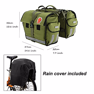 ArcEnCiel Bike Bag Bicycle Panniers Water-Resistant Large Capacity Rack Trunks Rear Seat Carrier Pack - Rain Cover Included