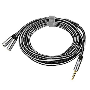 Oluote Headset Splitter Headphone Mic Y Adapter Cable,TRRS Male to 2 TRS Female Microphone and Headphone Cable, Compatible for PS4 Xbox Laptop PC Smartphone etc (9.8FT)