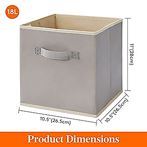 Lifewit 6 Pack 18L Storage Cubes (Light Grey), Bundle with 3 Pack 20L Storage Baskets (Grey)