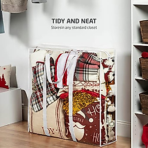 ZOBER Christmas Wrapping Paper Storage Bag Slim Design for Underbed Wrapping Paper Storage Container or Closet Storage Gift Wrap Organizer Gift Wrap Accessory Pack 30" x 30" x 8