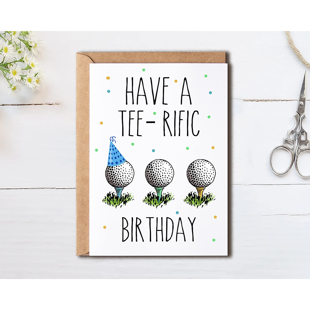 OystersPearl Have A Tee-Rific Birthday Card - Gift For Golfer - Golf Birthday Card - Birthday Gift For Men - Golf Gift - Meaningful Gift Cards - Sports Lover Gift Card