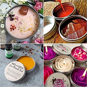 Moretoes 36pcs Tin, 4oz Metal Round Tins, Aluminum Empty Candle Tins with Screw Lid for Salve, Spices or Candles