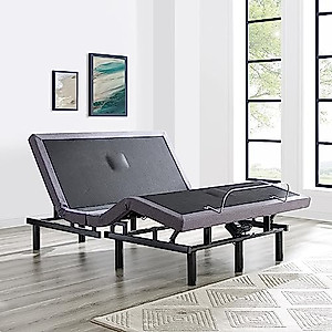 Naomi Home Pain Relieving IdealBase Adjustable Bed Frame Queen, Massaging Zero Gravity Adjustable Bed Base, Electric with 3 Speed Head & Foot Massage, Wireless Remote, 2 USB Ports, 800Lbs Capacity