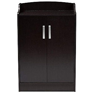 Baxton Studio Verdell Shoe Cabinet in Wenge Brown