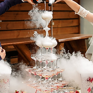 ISKYBOB 18 Pieces Plastic Coupe Glasses Set, Disposable Champagne Glasses Cocktails Cups 120ml / 4oz Clear Champagne Tower Bulk for Wedding, Parties