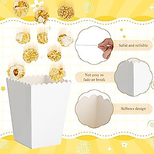 Dandat 500 Pcs White Popcorn Boxes Mini Paper Popcorn Box Cardboard Popcorn Containers for Party Movie Night Birthday Wedding Decoration(2.2 x 4.2 x 3 in)