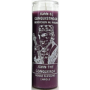Indio 7 Day Glass Candle John The Conqueror House Blessing - Purple
