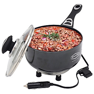 Roadpro RPSP225NS 12-Volt Portable Saucepan with Non-Stick Surface,Black