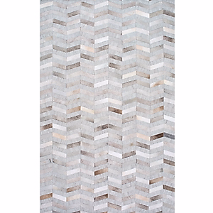 nuLOOM Cece Contemporary Cowhide Area Rug, 8x10, Silver