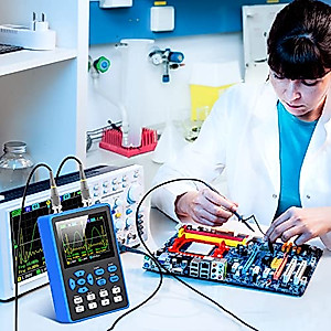 Digital Oscilloscope with 2 Channels 120Mhz Bandwidth Signal Generator 500MSa/s Sampling Rate, 2.8" LCD Backlight Display, Waveforms Storage, 3 Scan Modes, XY/YT/Roll, FFT Spectrum, Single Trigger