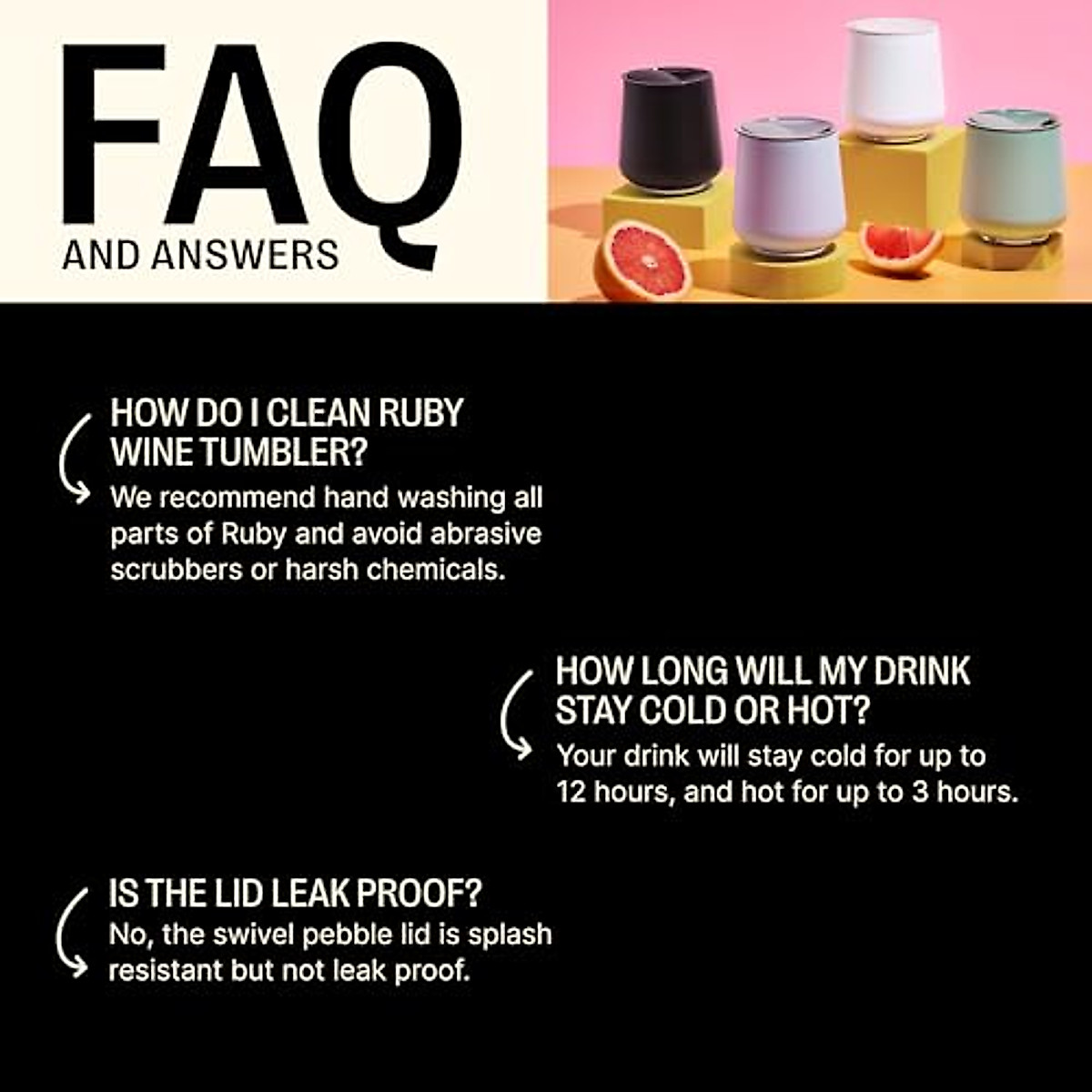 Fellow 12 oz Ruby Wine Tumbler - Insulated Stainless Steel Wine and Cocktail Tumbler with Ceramic Interior and Swivel Pebble Lid (Mint Chip)