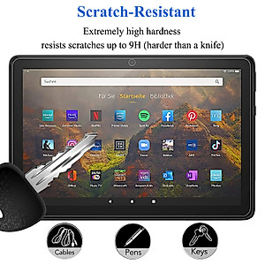 KXOYJAD Screen Protector for Fire HD 10 Tablet (2023/2021,13th/11th Generation) and Fire HD 10 Kids Pro, Tempered Glass Film(2 Pack)