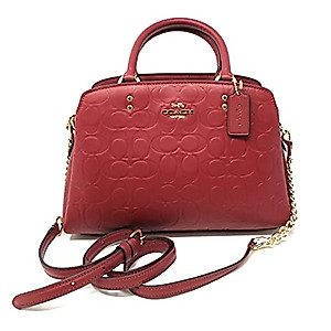 Coach Women's Mini Lilly Carryall (Signature Leather - Cherry)