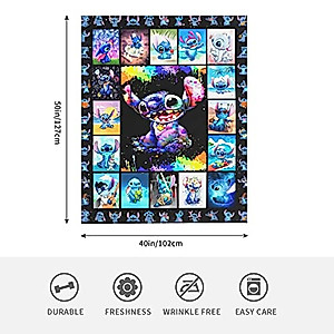 Versatile Super Soft Printed Bed Blanket Cute Flannel Fleece Blanket Cozy Warm Plush Blanket for Sofa Living Room or Outdoor Camping, Gift for Family & Friends (50" x 40")