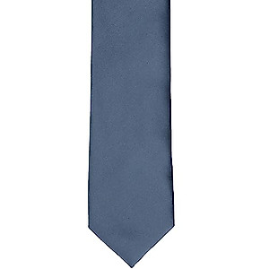 tiemart Premium Slim Necktie, 2.5" Width (Dusty Blue)