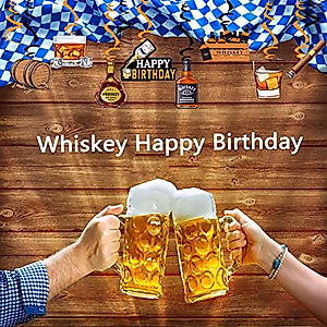 UOMNICUE Whiskey Swirls Happy Birthday Party Decorations for Men, Perfection Party Supplies Whiskey Party Hanging Swirls Ceiling Streamers for 30th 40th 50th Birthday Decorations Cheers Party