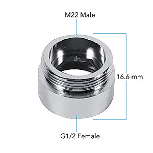 Roscid Faucet Diverter Valve with Aerator, 3-Way Diverter Valve for Hand Held Shower, Sink Faucet Splitter for Kitchen and Bathroom, with M22/M24/G1/2” Adapters