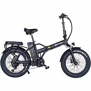NARRAK Fat Tire Folding Electric Bike 48V 624Wh Lithium Removable Battery Peak 1100W Brushless Motor Max Speed 28Mph M5 Large LCD Display Suspension Step-Over Frame for Adults (S127-Black)