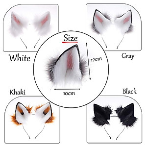 Anbiliwobo Wolf Fox Furry Ears Headwear Halloween Cosplay Cat Ears Headband