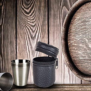 FLASHCastle 4 Pieces 1 Ounce Stainless Steel Shot Cups Shot Glasses Barware Drinking Vessel Unbreakable Metal Shooters for Whiskey Tequila Liquor Great Barware Gift