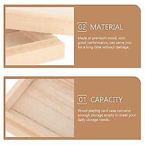 Cabilock Wooden Poker Cards Storage Box Empty Poker Cards Case for Travel Games