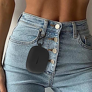 Geiomoo Silicone Carrying Case Compatible with JBL Vibe 200TWS, Portable Scratch Shock Resistant Cover with Carabiner (Black)