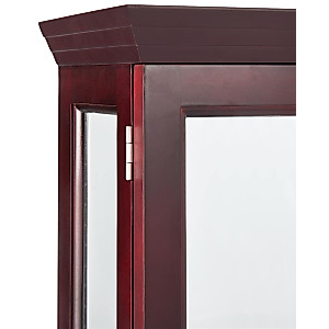 Displays2go 21" Countertop/Wall Mount Display Case, Adjustable Shelves, Locking - Mahogany (DCC2128MH2)