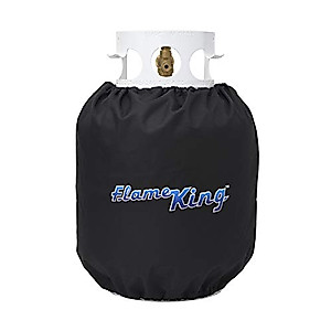 Flame King PTC-01 Propane Tank Cover for 20-lb Cylinders-for Outdoor and Indoor Use, Black