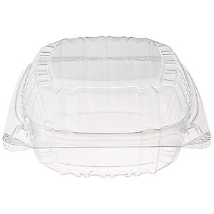DART Container C53PST1-100 DART 5" Clear Hinged Plastic Food Take Out to-Go/Clamshell Container 100 Pack, 5 Inch