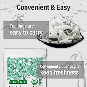 NAKANE TEA INC. Organic Green Tea Bags 100 Count, Matcha Blend Flavor, from Japan