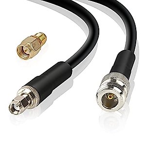 Nelawya 40ft Lora Antenna Cable N Female to RP-SMA SMA Male KMR400 Low Loss Extension Coaxial Cable for LoRa WiFi 4G LTE LoRaWan Antenna Bobcat Nebra RAK Helium Hotspot HNT Miner Mining Antenna