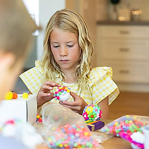 · TIN ROOF · CRAFTS Giant Arts and Crafts Supplies for Kids - Kit for Toddlers Age 4 5 6 7 8 9 – D.I.Y Crafting Collage – Loads of Supplies – Pipe Cleaners - Bag Rainbow Colored Small Pompoms 3/8"