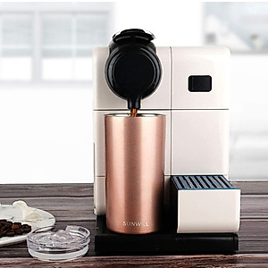 SUNWILL 12oz Tumbler with Lid, Insulated Coffee Travel Mug, Skinny Tumbler Lowball, Double Wall Stainless Steel Coffee Cup for Tea and Beverage, Rose Gold