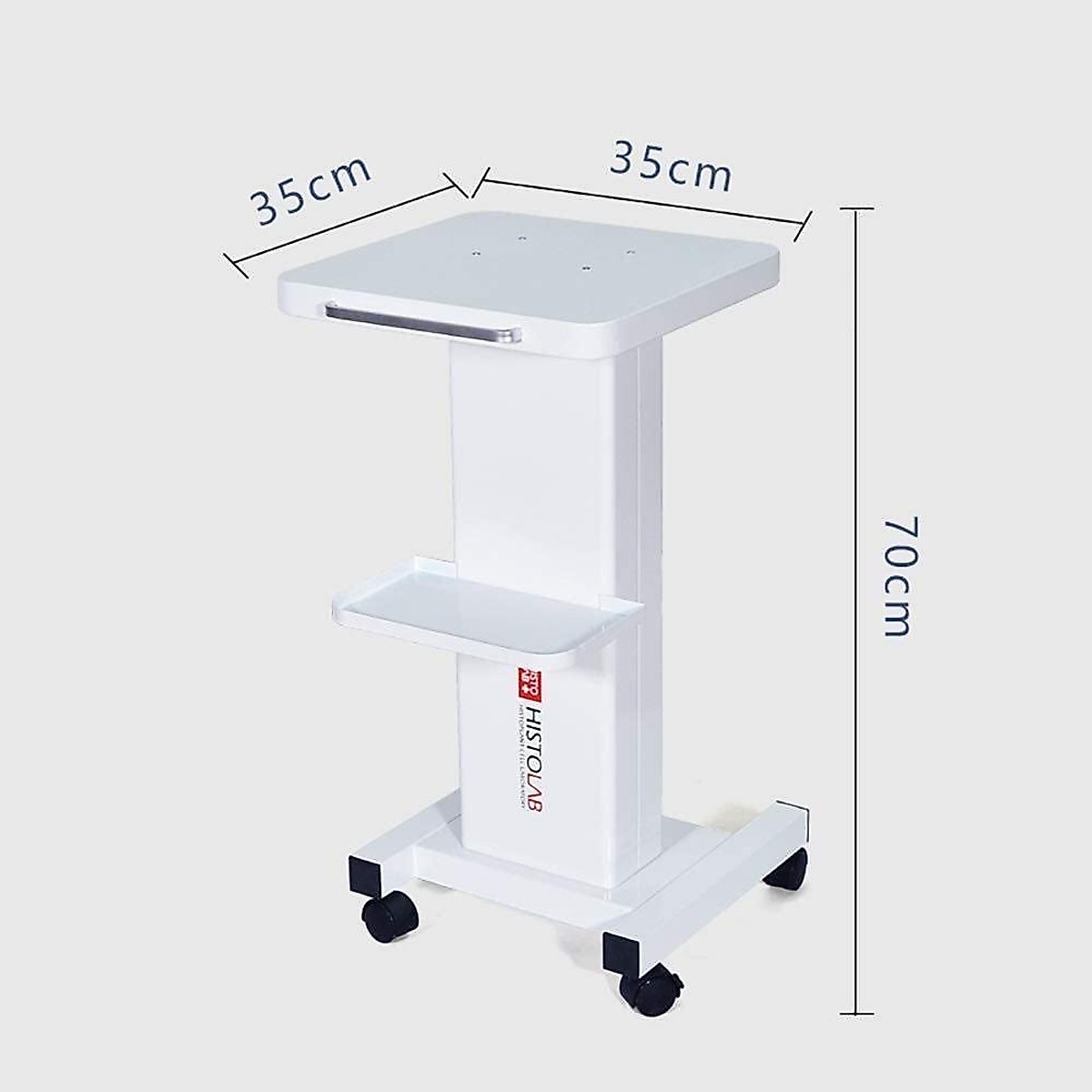 Medical Cart Household Utility Carts, Lab Cart Mobile Trolley Serving Equipment Steel Beauty Salon Cart with Handle, White Small Bubbles Spa Insturment Trolley with Storage, Universal Brake Wheel, 50K